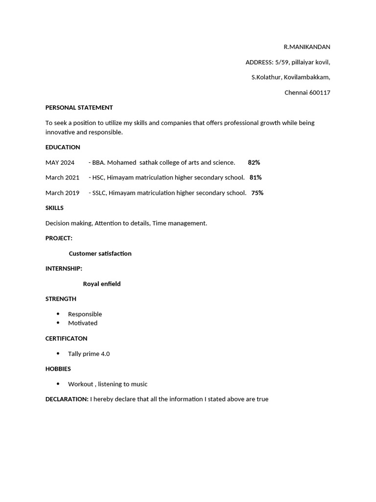 Mani Resume | PDF