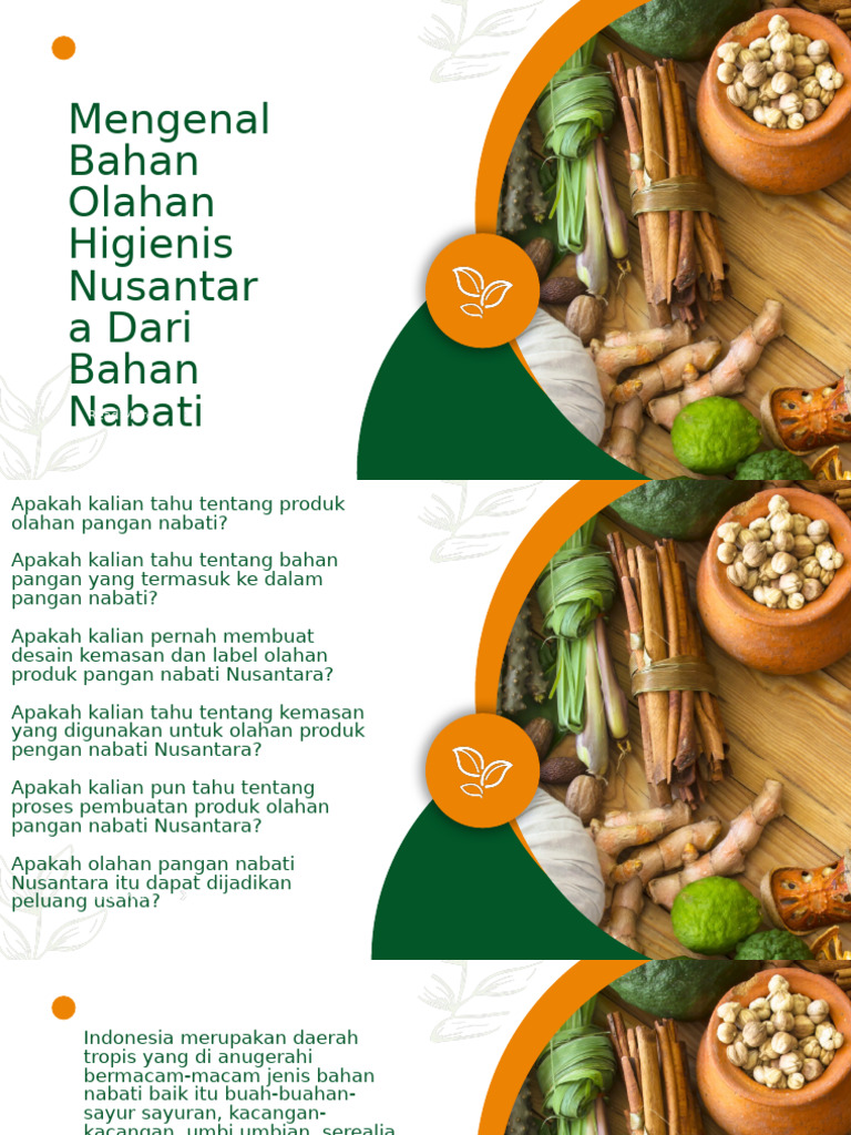 Mengenal Bahan Olahan Higienis N Usantara Nabati Dan Hewani | PDF