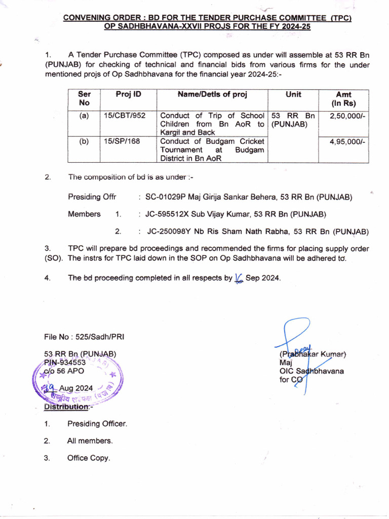 Convening Order | PDF