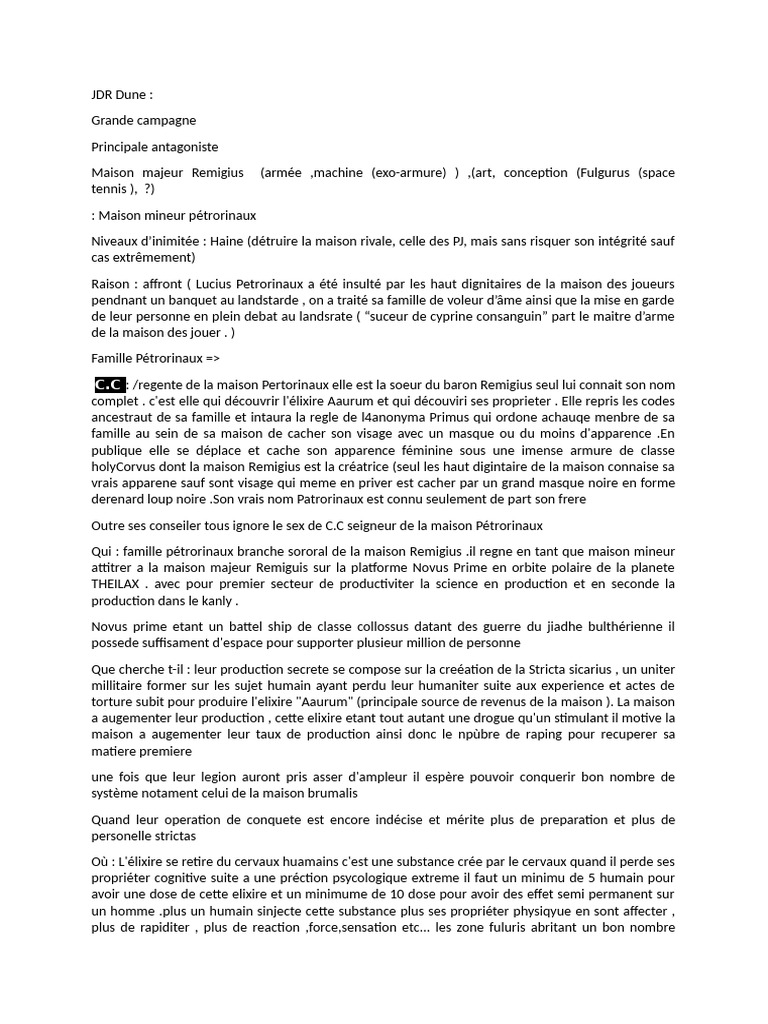 Document JDR Dune Dernière Version | PDF
