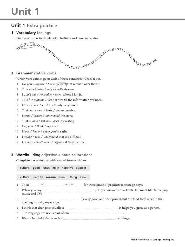 Intermediate Unit1 Extrapractice Be | PDF