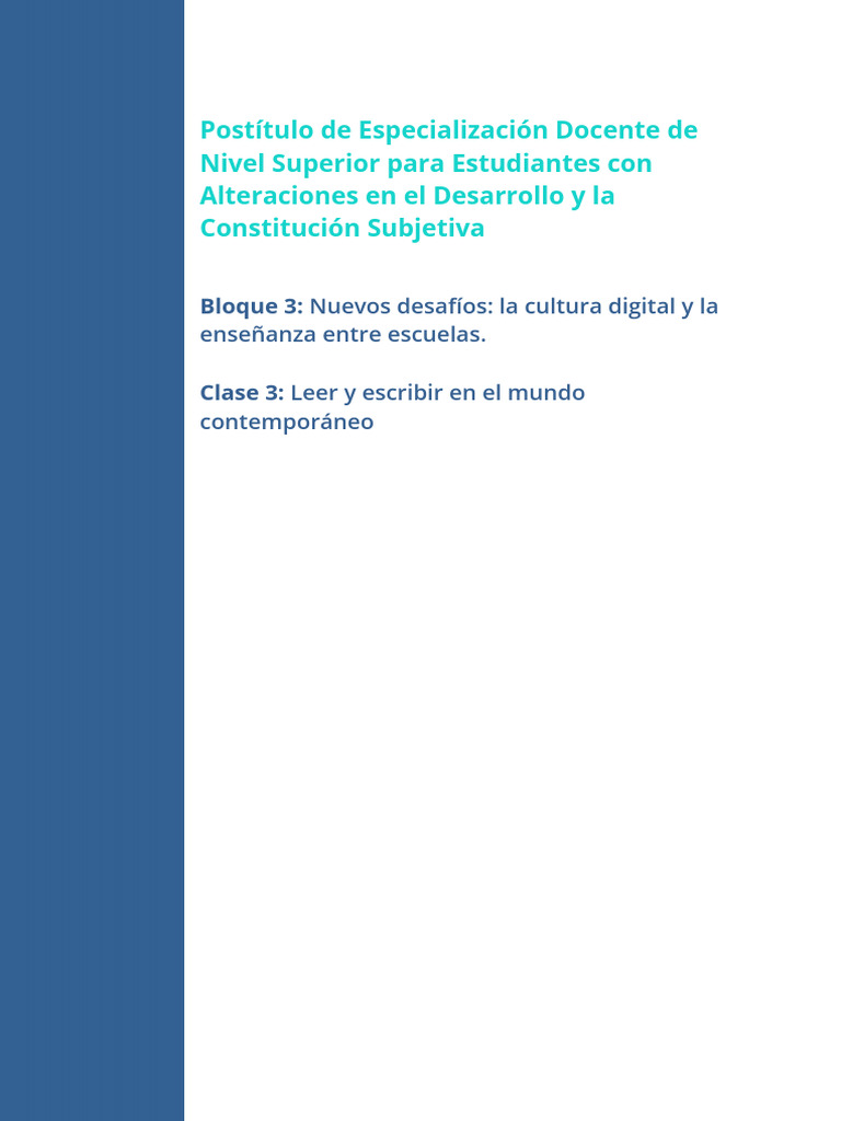 B3 - C3 - Leer y Escribir en El Mundo Contemporáneo | PDF
