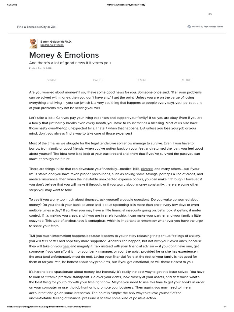 Money & Emotions | PDF