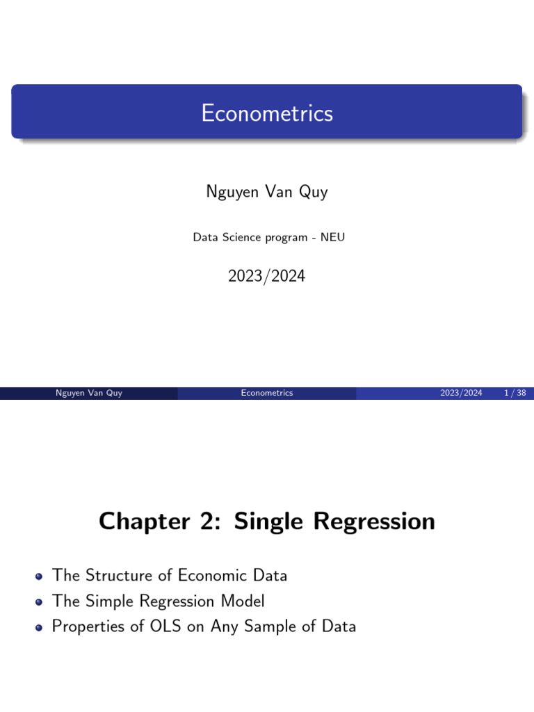 Chap 2 Single Regression | PDF