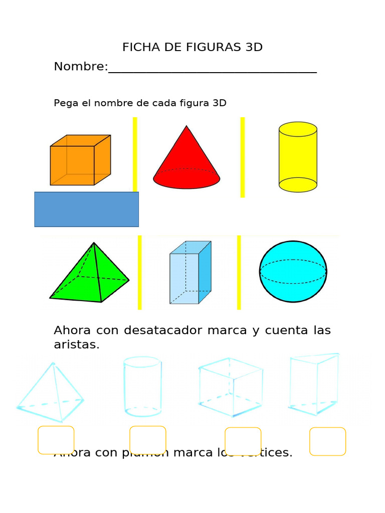 Ficha de Figuras 3D | PDF