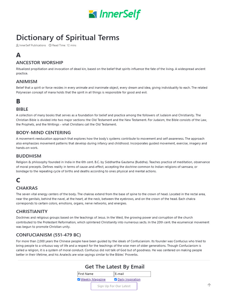 Dictionary of Spiritual Terms | PDF