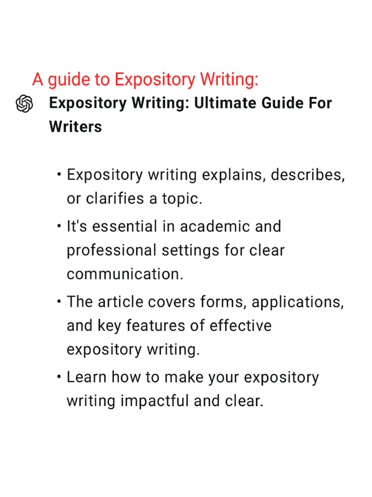 A guide to Expository Writing(Bullets) | PDF