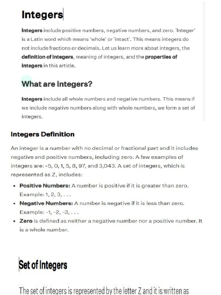 Integers | PDF