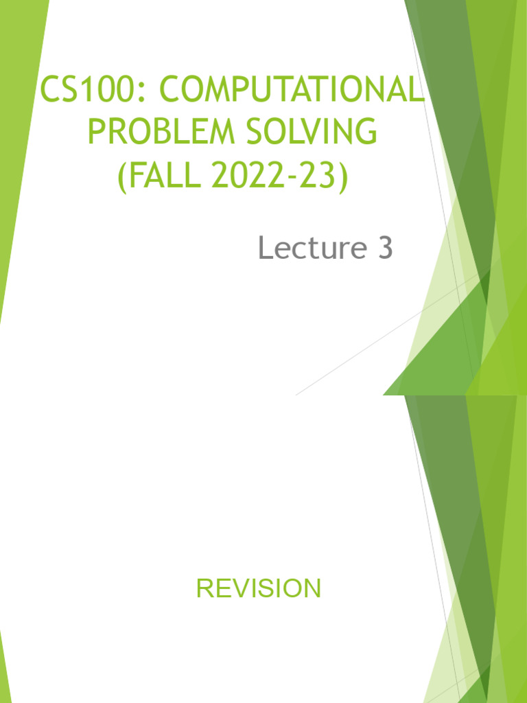 Lecture 3 Pdf Computer Programming Computers