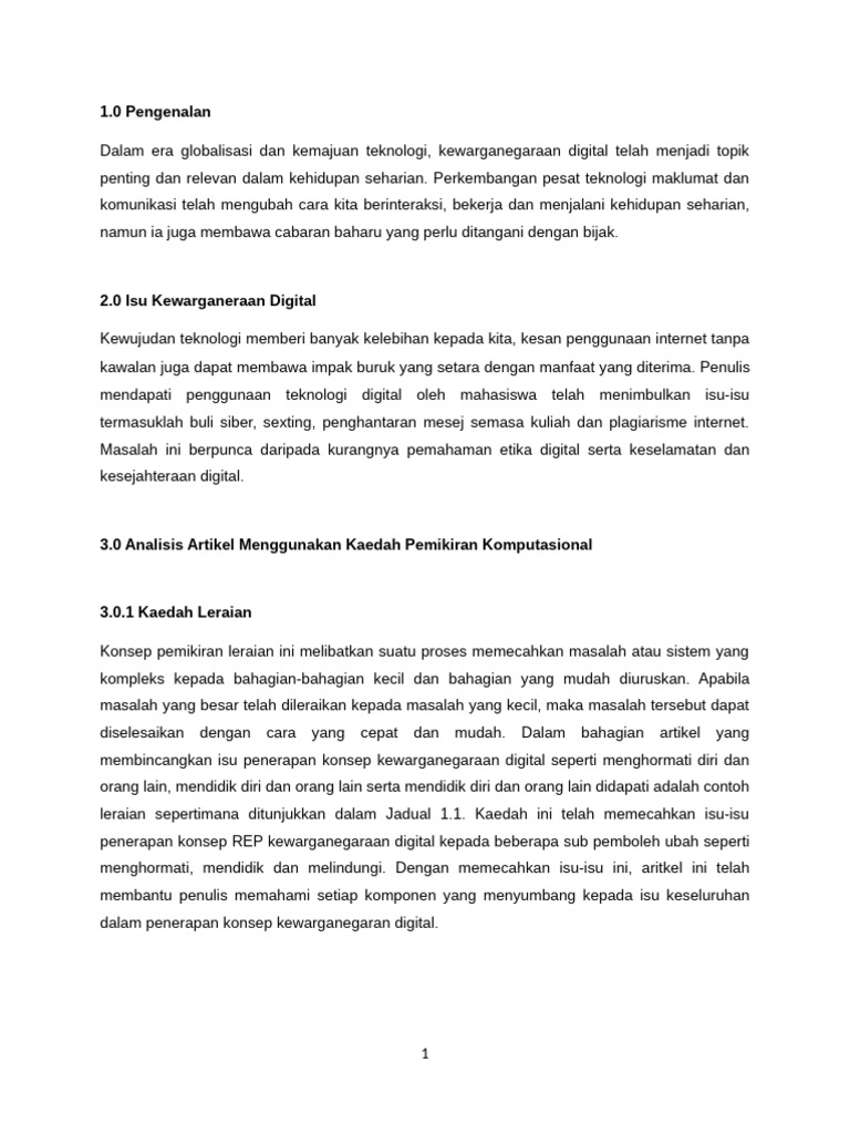 Penulisan Reflektif, Teknik Leraian, 1 | PDF