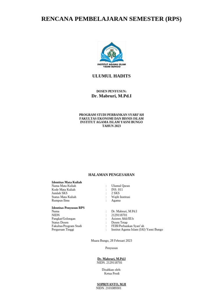 2122rps - MK Ulumul Hadits (Esy Sm2) | PDF