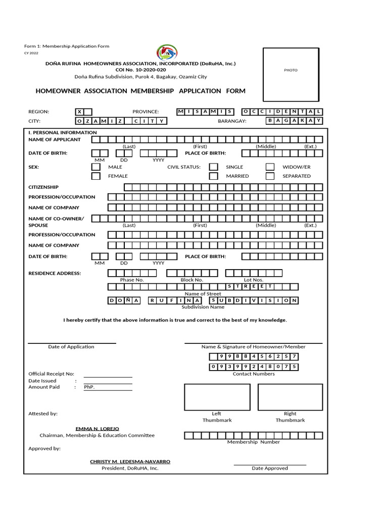 Membership Application Form | PDF