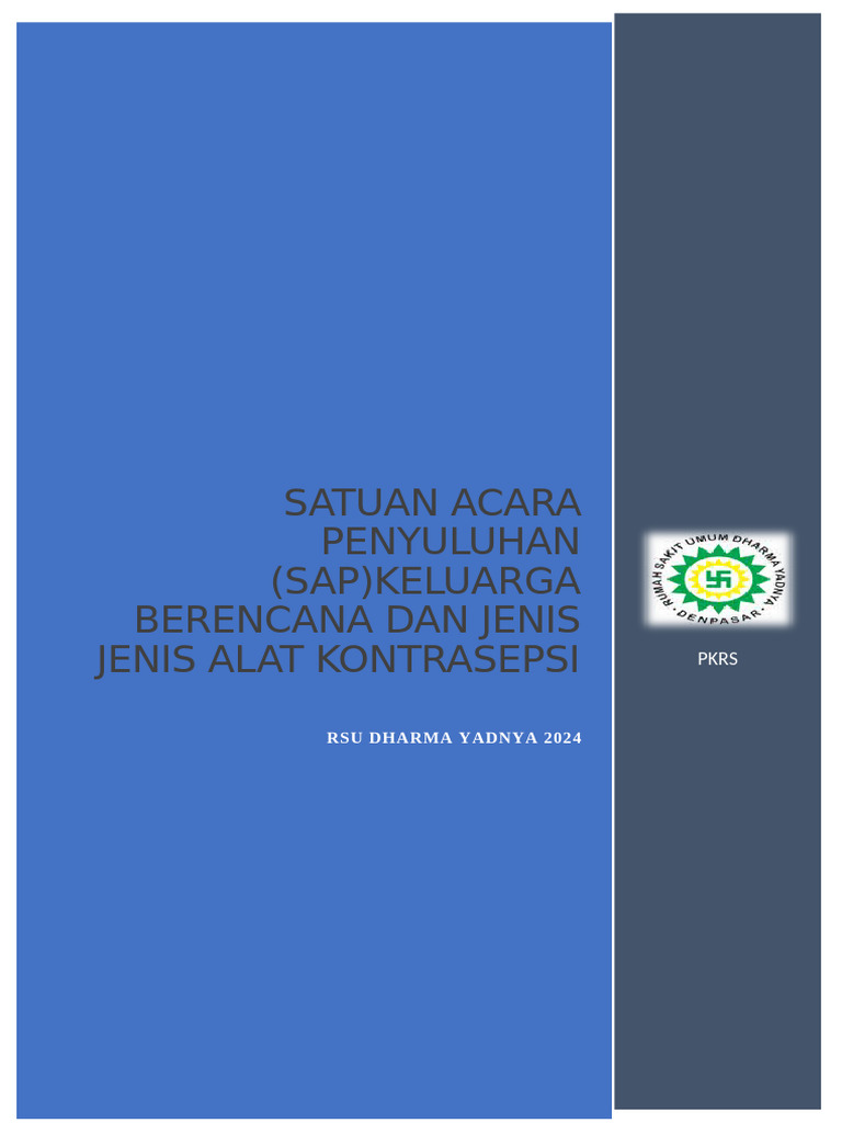 SAP KB & Jenis Alat Kontrasepsi | PDF