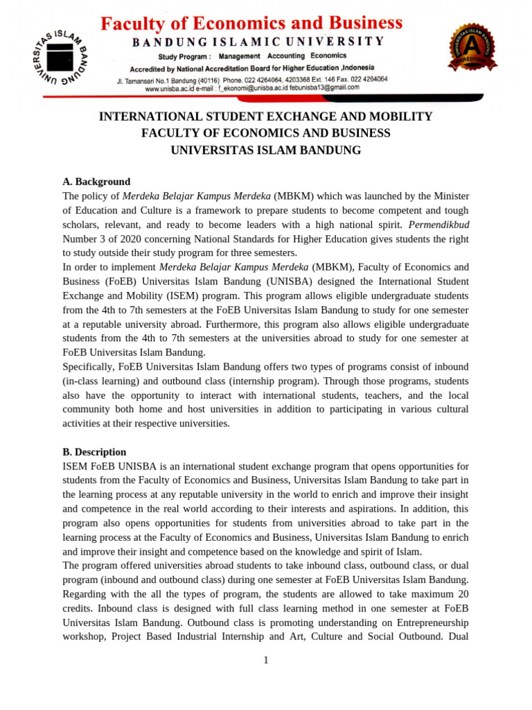 ISEM and Course List of International Student Exchange For Students Exchange Odd Semes | PDF