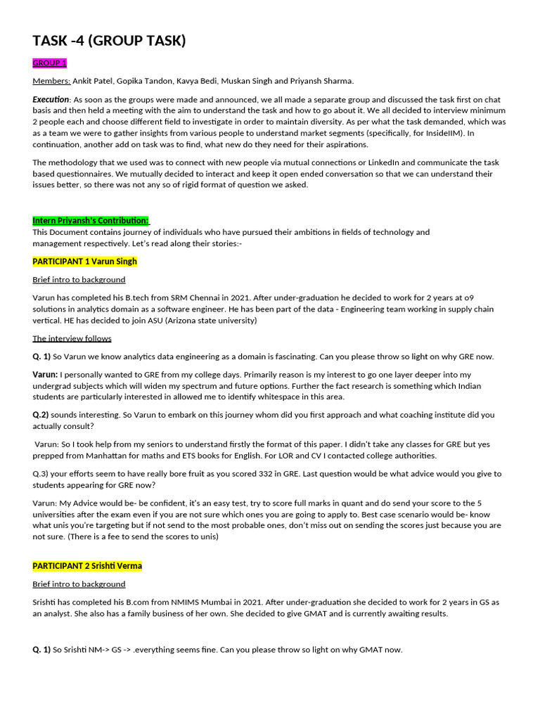 Group 1 task 4 | PDF