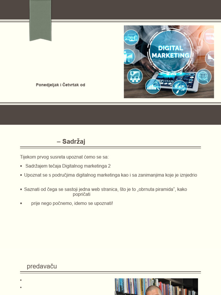 Digitalni Marketing 2, Susret 1 | PDF