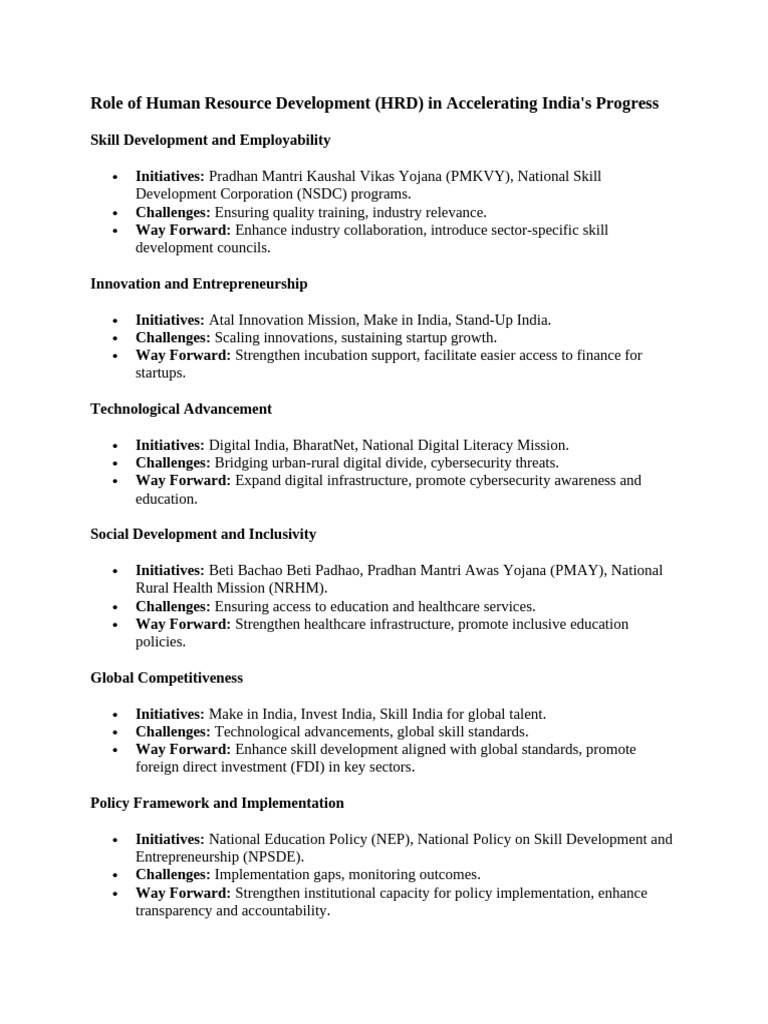 Role of Human Resource Development | PDF