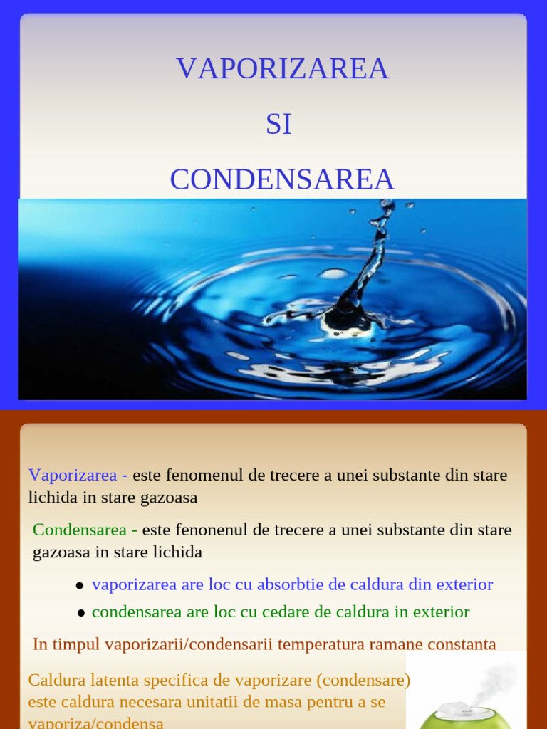 Vaporizarea Si Condensarea | PDF