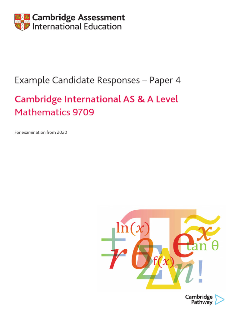 9709 Example Candidate Responses Paper 4 (For Examination From 2020) | PDF