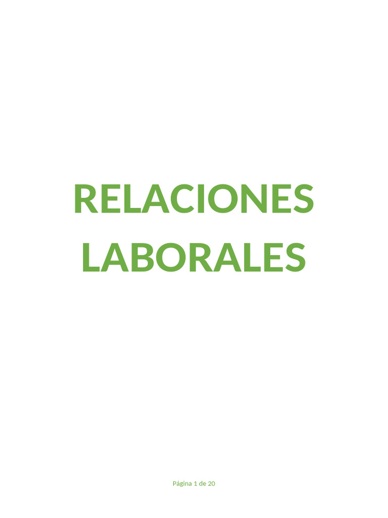 RELACIONES LABORALES | PDF