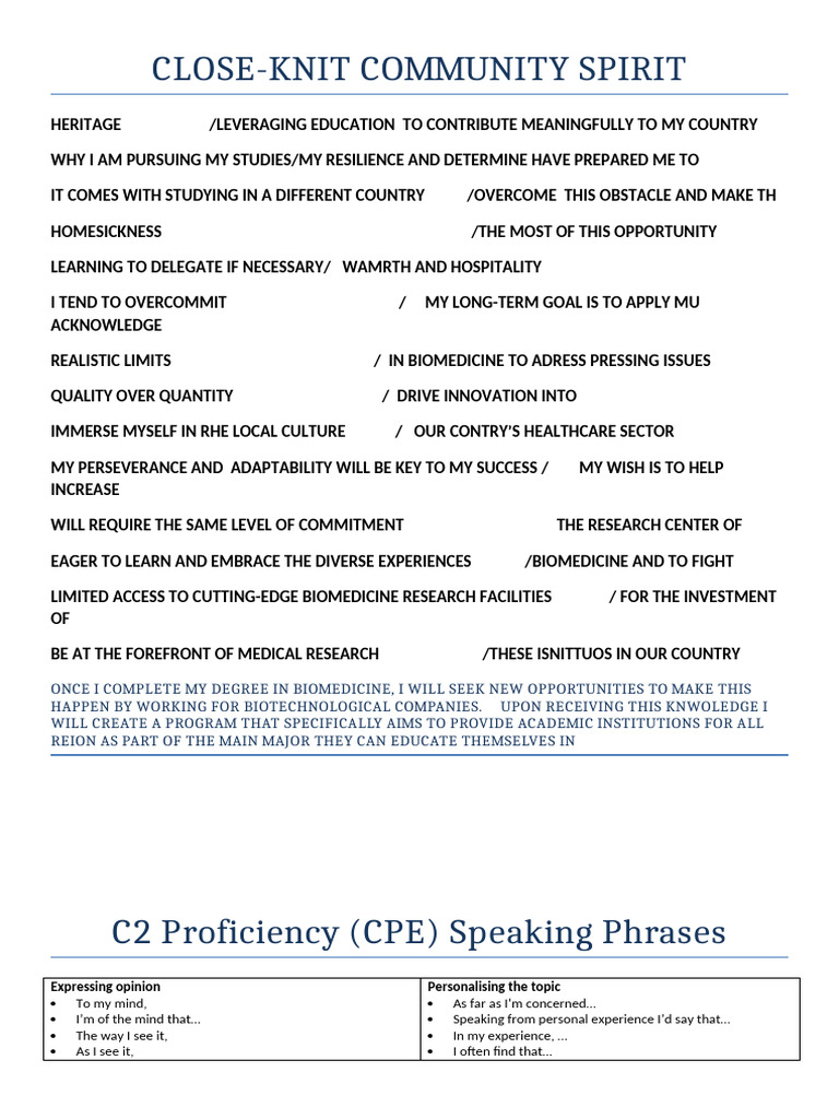 c2 Proficiency Cpe Speaking Phrases 1 | PDF