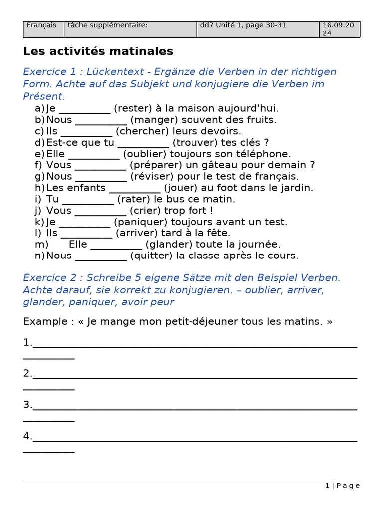 05 E Verbes en Er | PDF