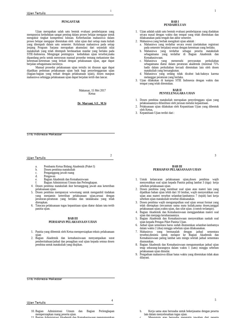 Ujian Tertulis | PDF