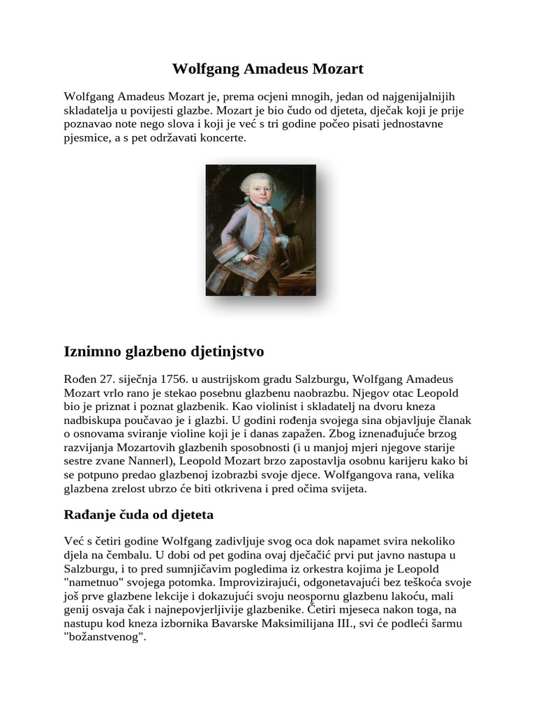 Wolfgang Amadeus Mozart | PDF