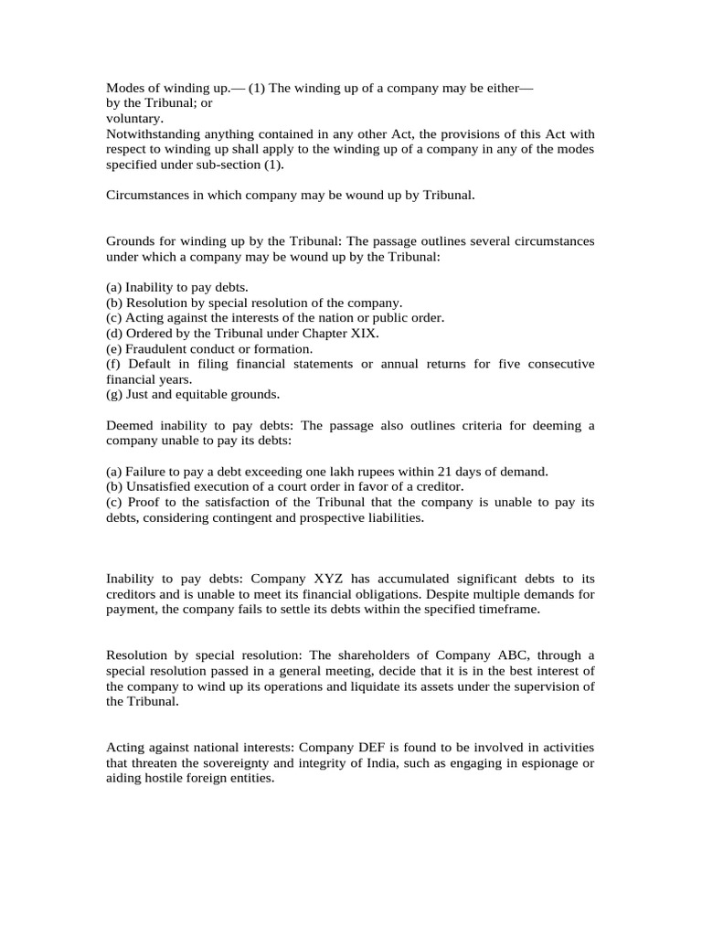 Modes of Winding Up | PDF