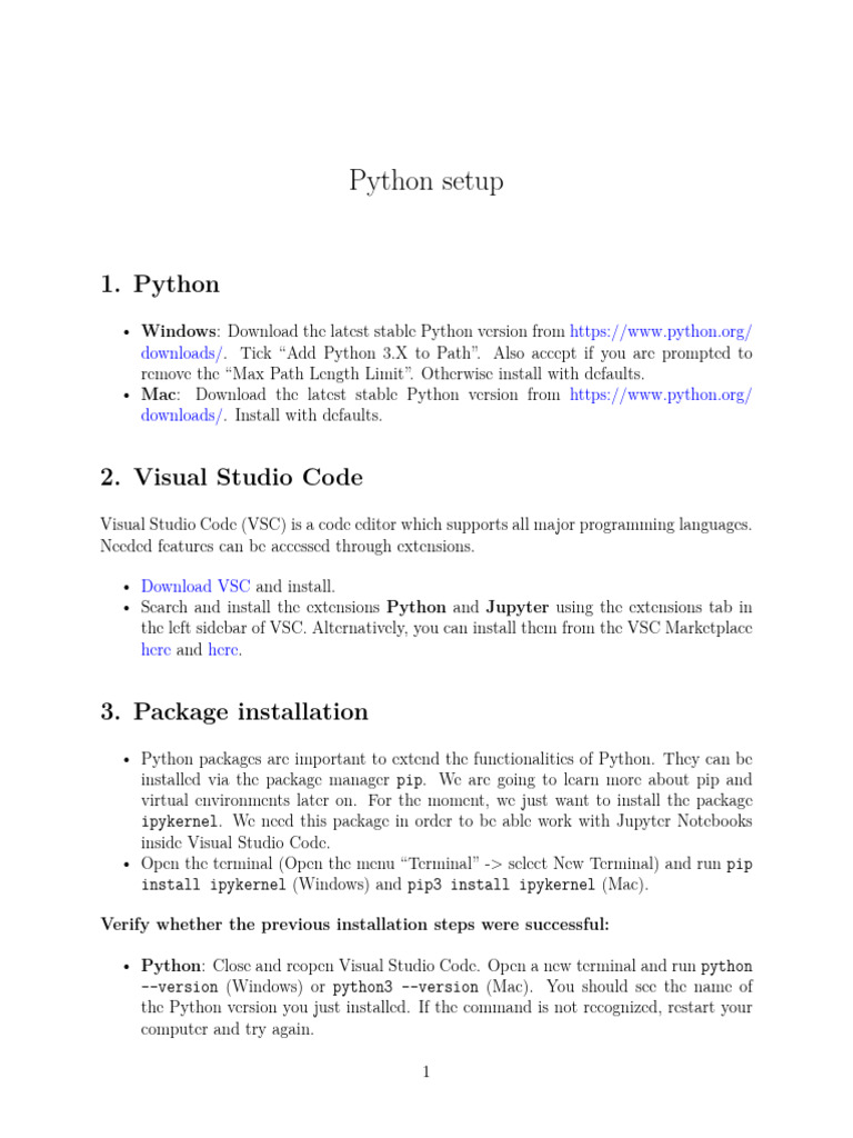 Python Setup | PDF