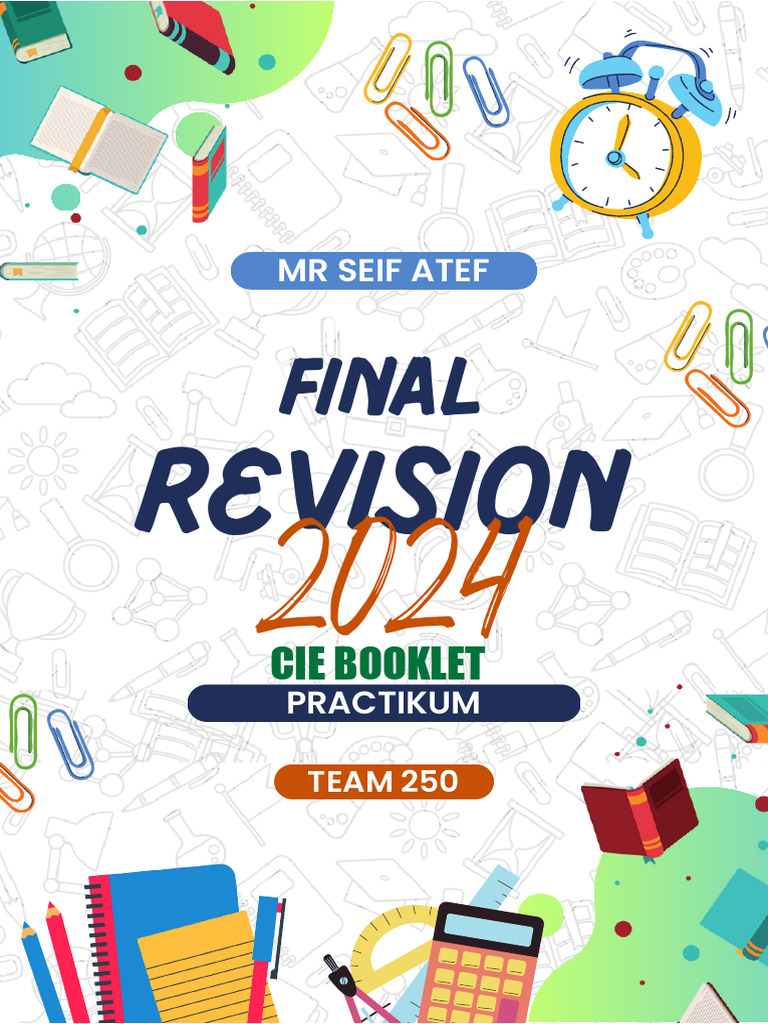 Revision Booklet Cie 2024 Finall | PDF