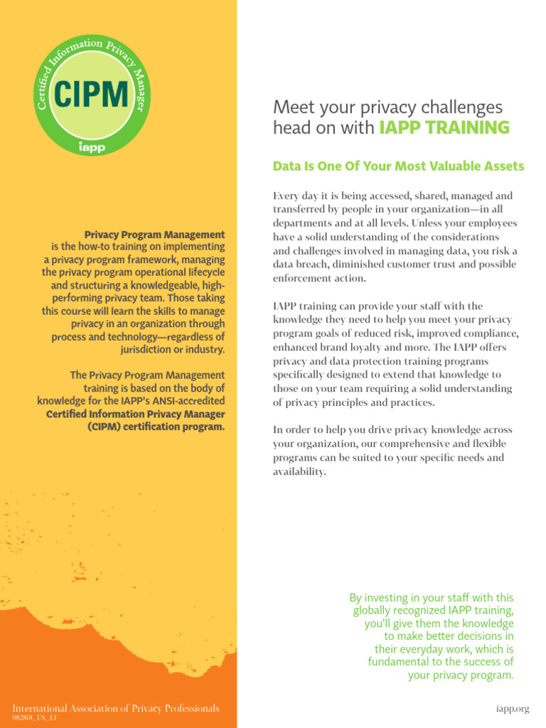 CIPM LIVE Course Outline Double Page-1 | PDF