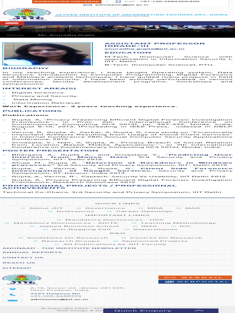 Ms. Anuradha Gupta - Assistant Professor (Grade-I | PDF