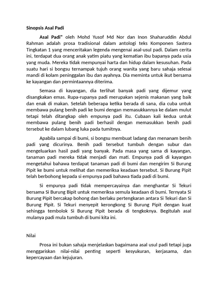 Sinopsis Asal Padi | PDF