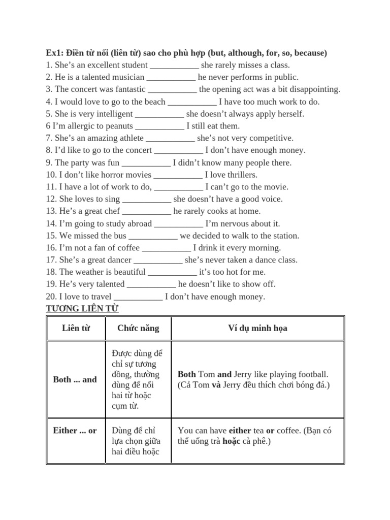 Ex1 (Từ nối) | PDF