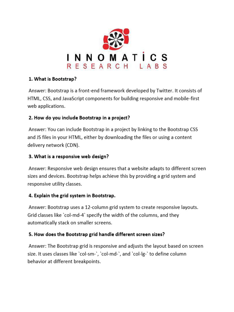 2669504-Bootstrap Interview Questions and Answers | PDF