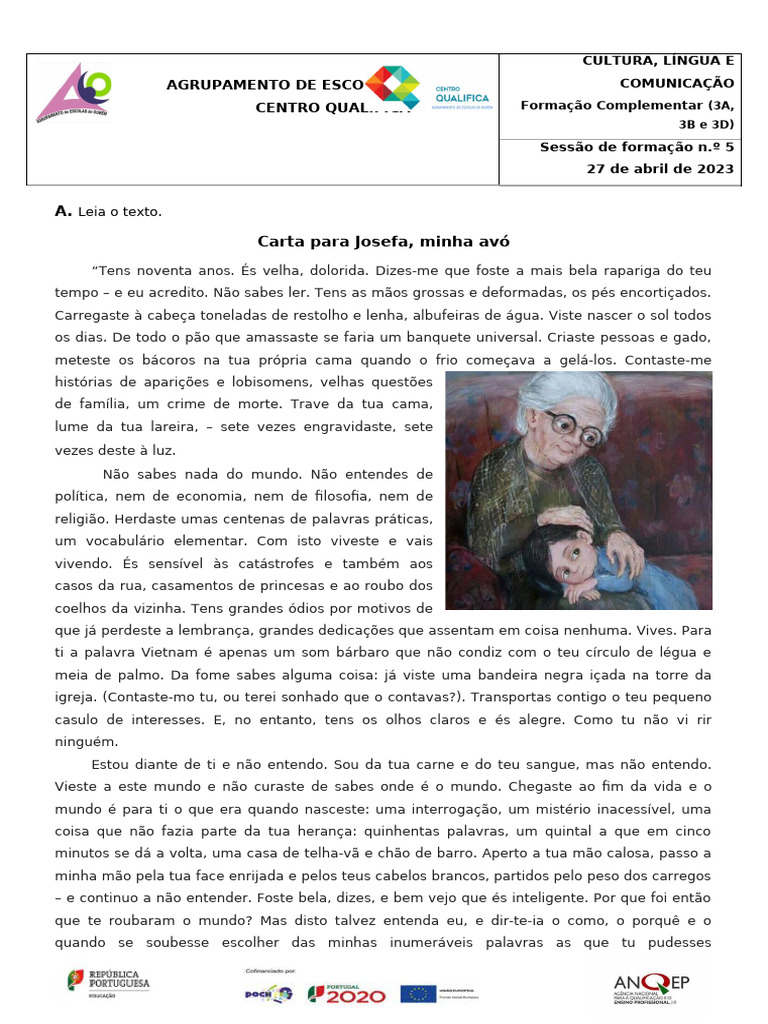 CLC - FC4 - Carta A Josefa, Minha Avó | PDF