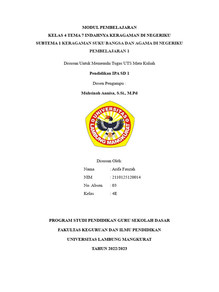 Modul Pembelajaran Fix | PDF