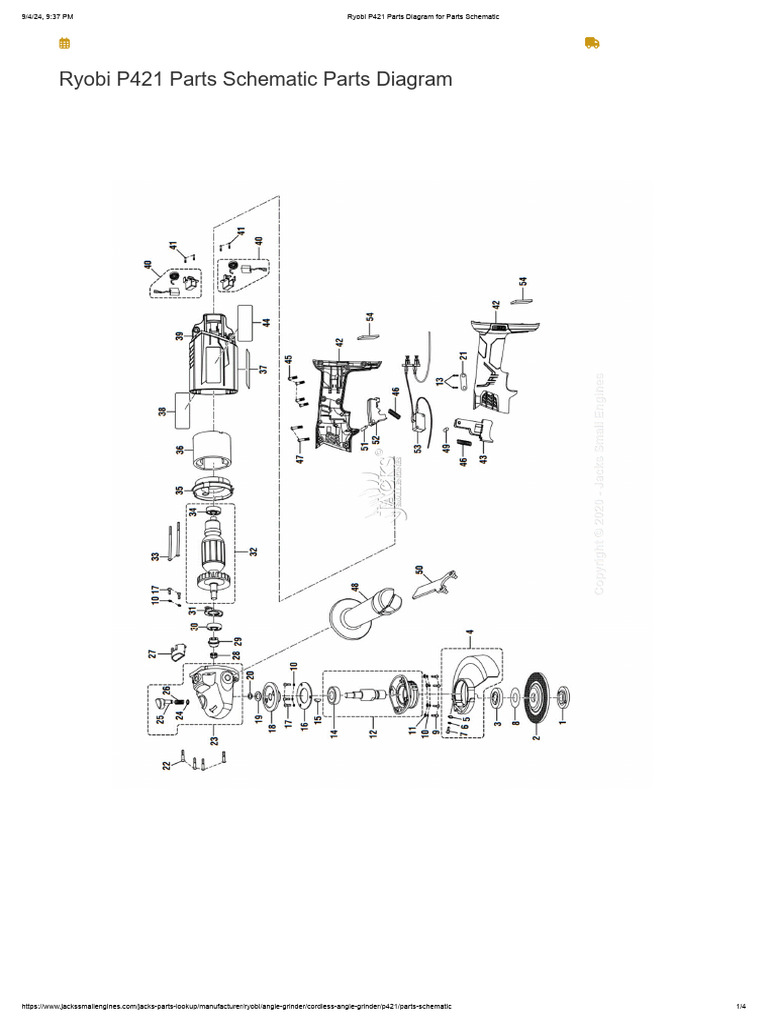Ryobi P421 Parts Guide | PDF