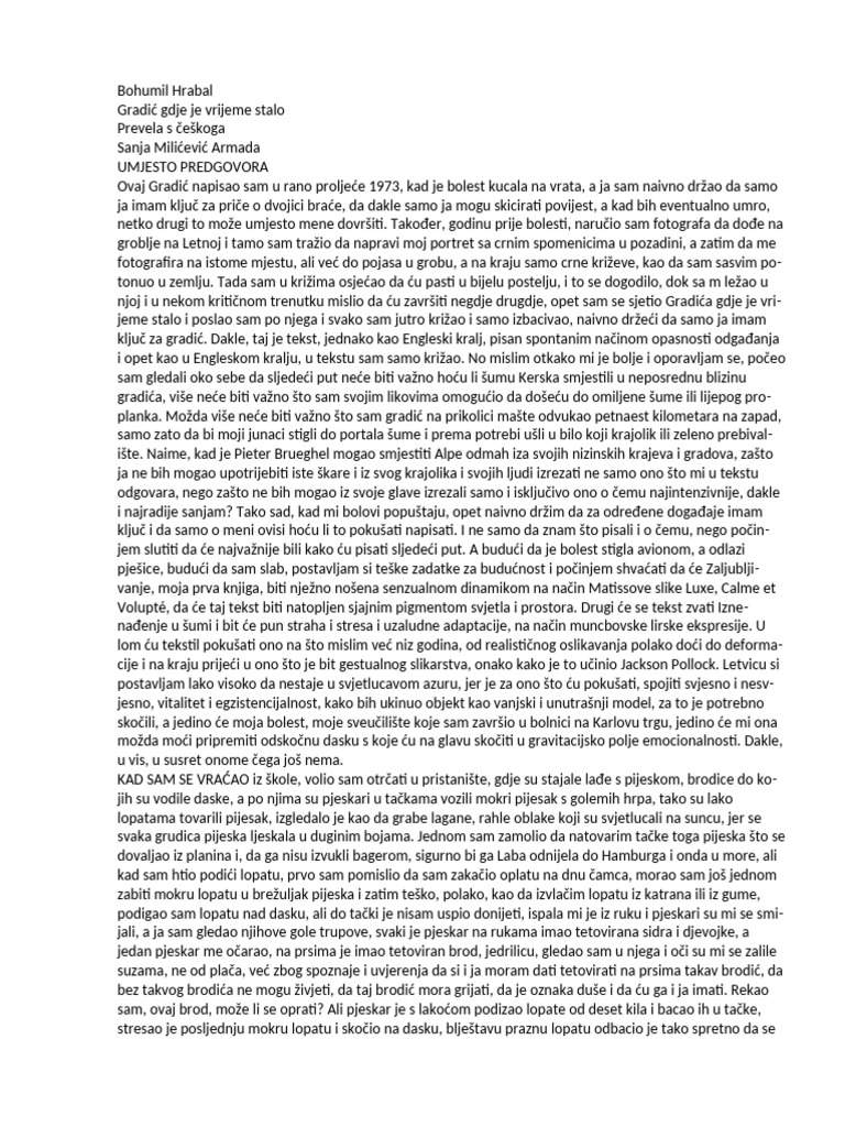 Gradić Gdje Je Vrijeme Stalo | PDF