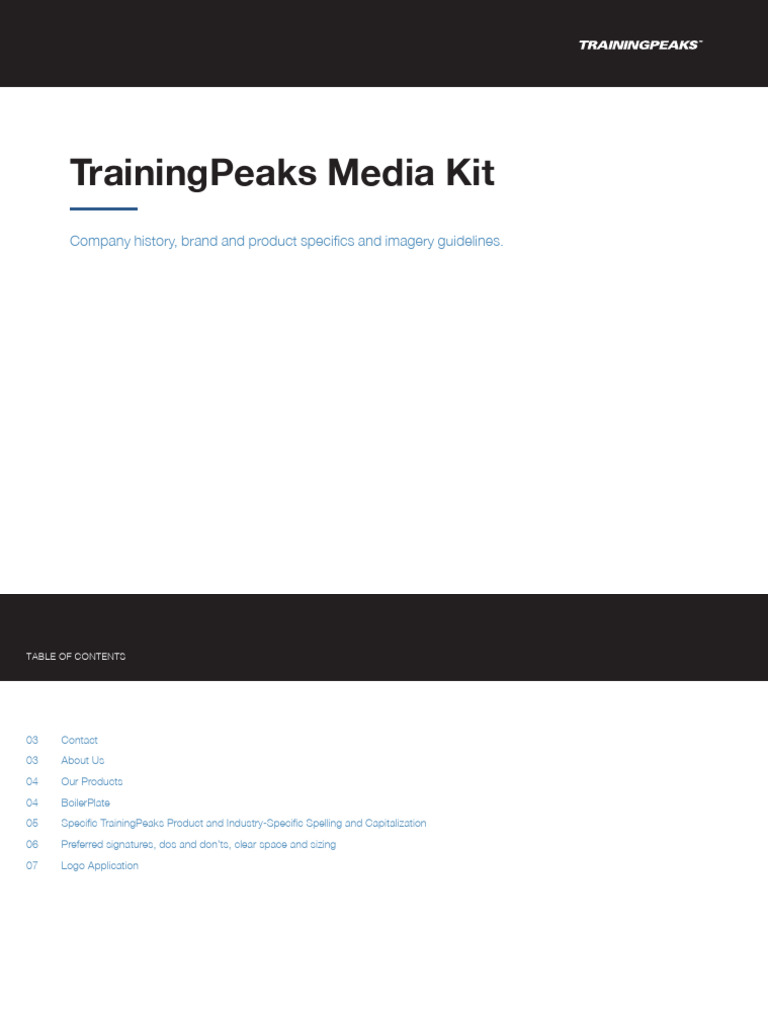 Trainingpeaks Media Kit | PDF