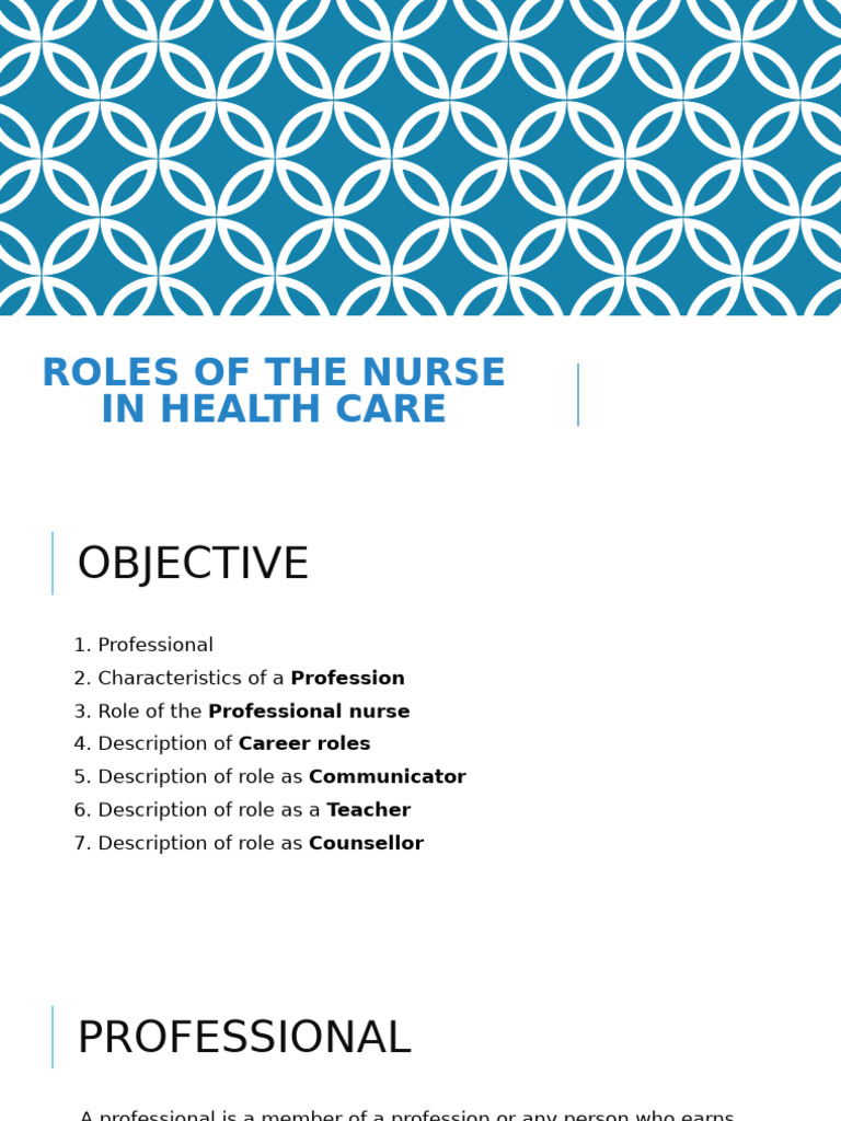 Roles of The Nurse in Health Care | PDF | Communication | Nonverbal ...