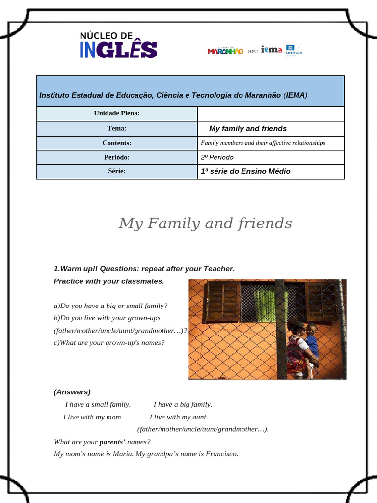 Tema 2 - My Family - 2024 | PDF