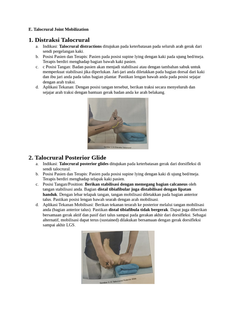 Talocrural Joint Mobilization | PDF