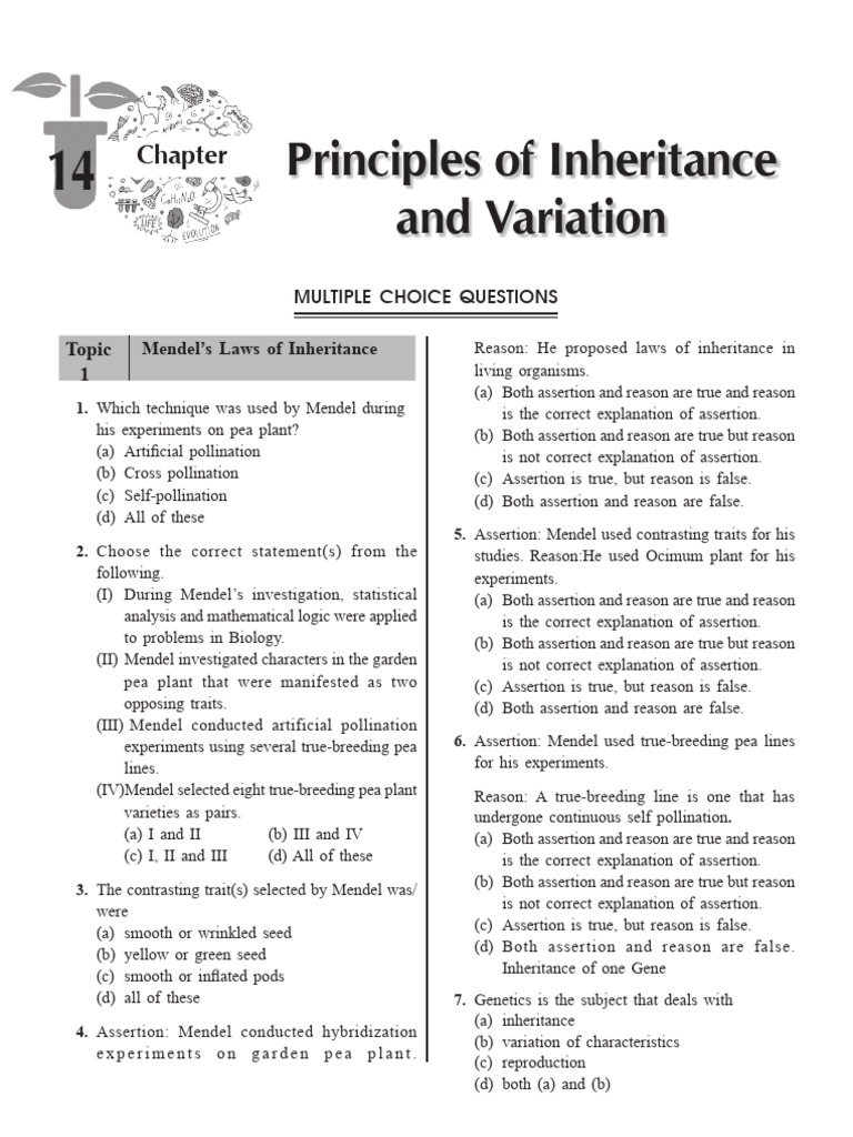 Grade 12 ch-4 Principles of Inheritance and Variations | PDF