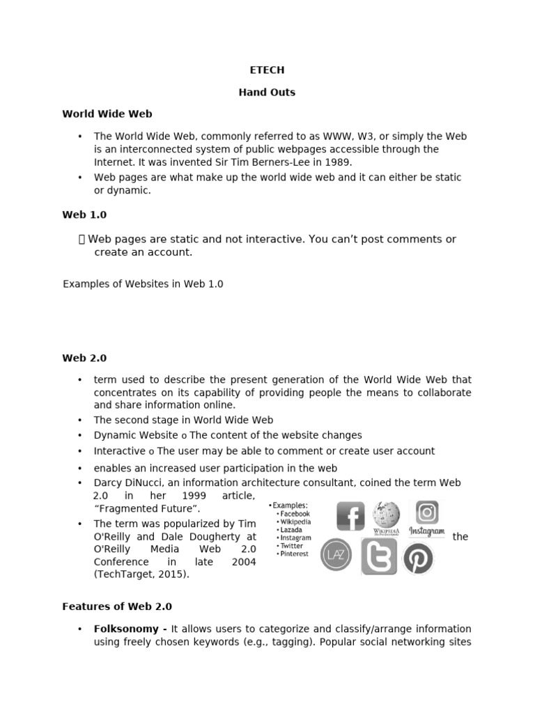 ETECH handouts | PDF