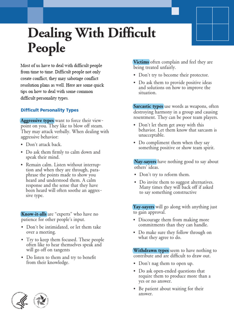 Getting Along With Difficult People | PDF