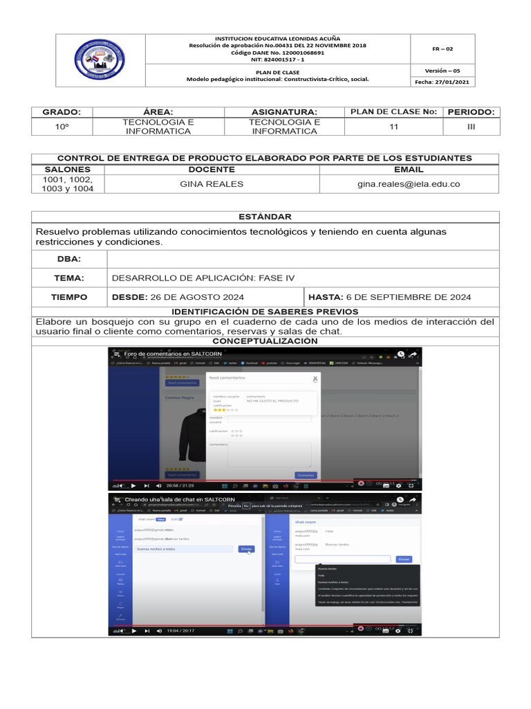 Plan 11 Décimo Grado | PDF