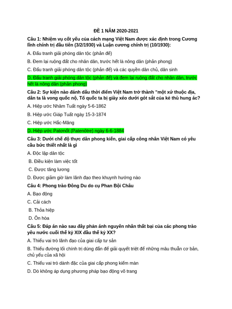 Đề thi KTHP LSĐ | PDF