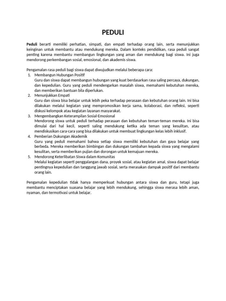 PEDULI | PDF